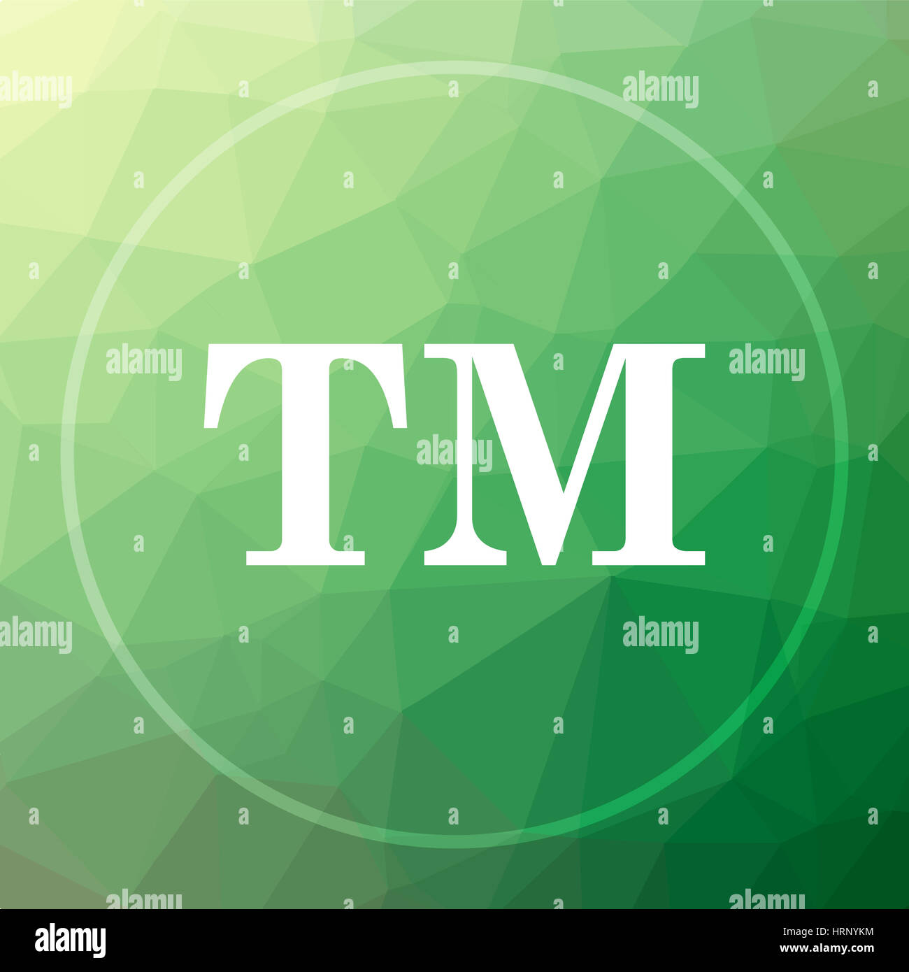 Trade mark icon. Trade mark website button on green low poly background ...