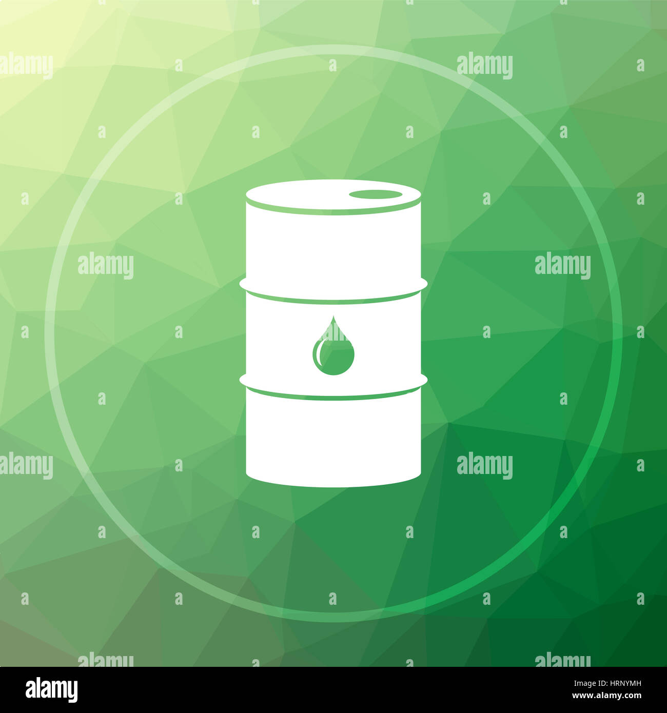 Oil barrel icon. Oil barrel website button on green low poly background ...