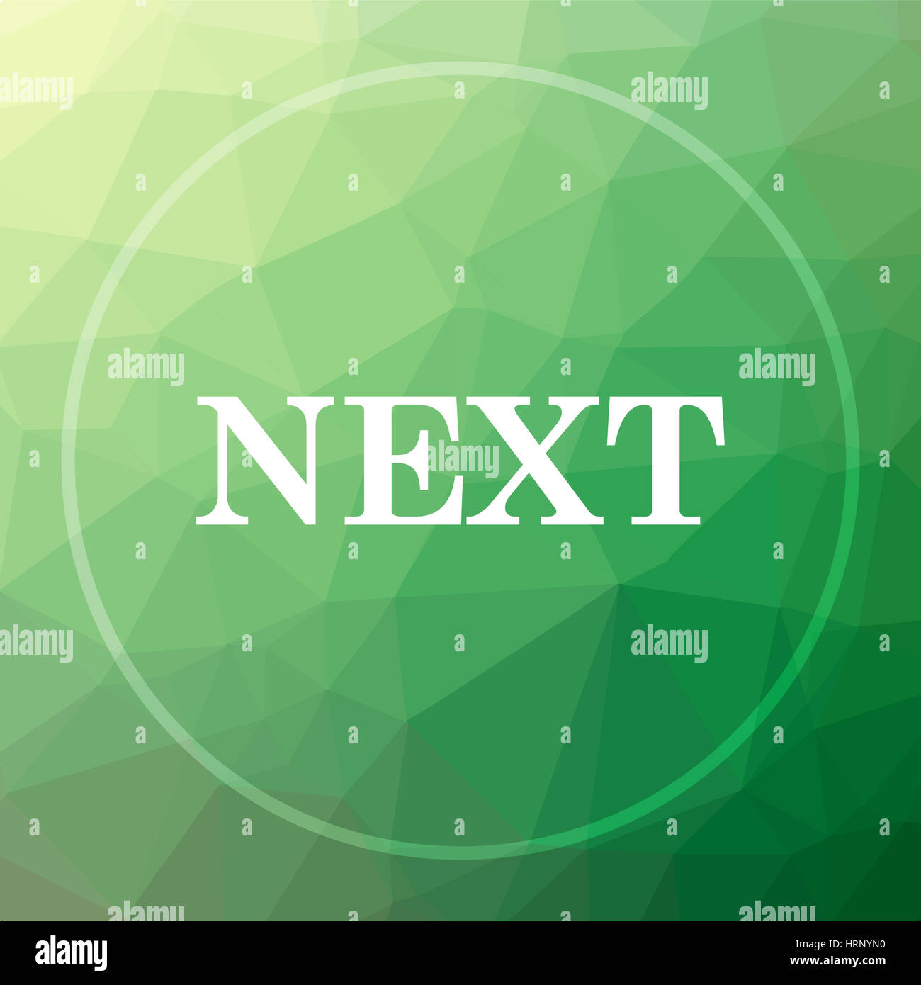 Next icon. Next website button on green low poly background Stock Photo ...