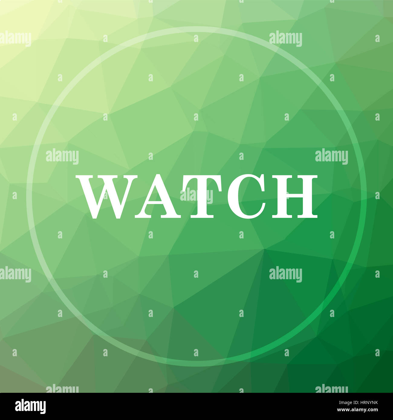 Watch icon. Watch website button on green low poly background Stock ...
