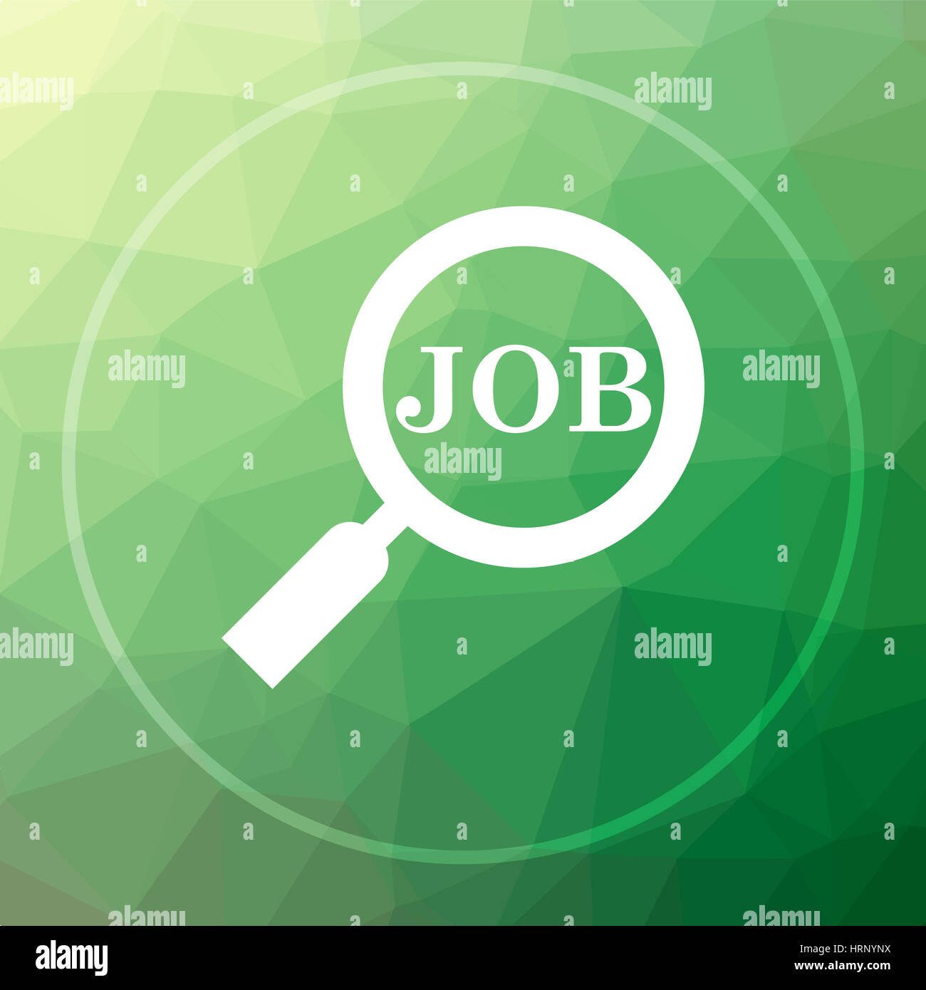 Search for job icon. Search for job website button on green low poly ...