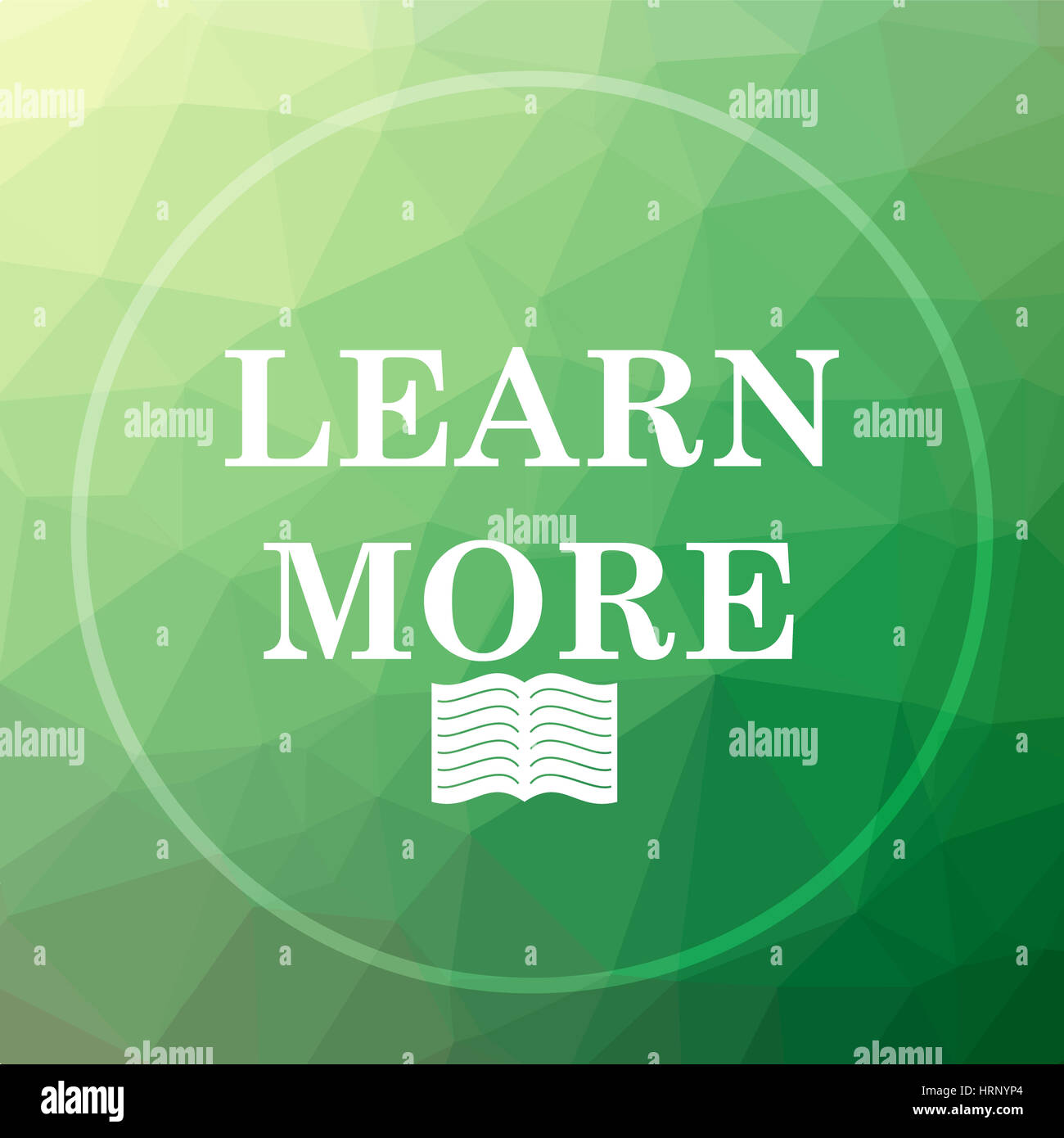 Learn more icon. Learn more website button on green low poly background ...