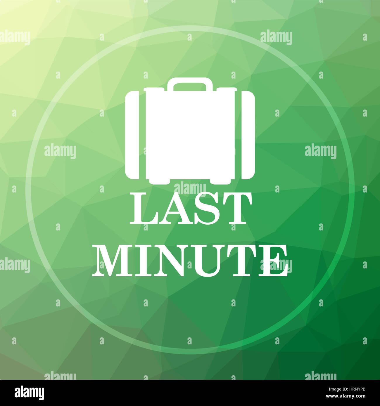 Last minute icon. Last minute website button on green low poly ...