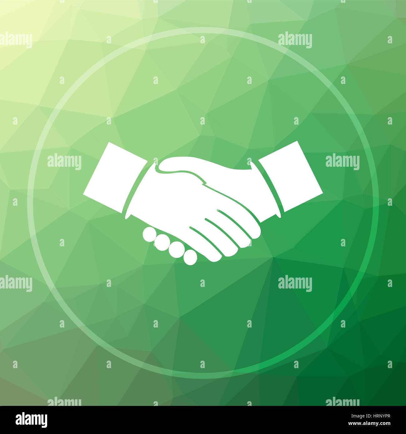 Agreement icon. Agreement website button on green low poly background ...