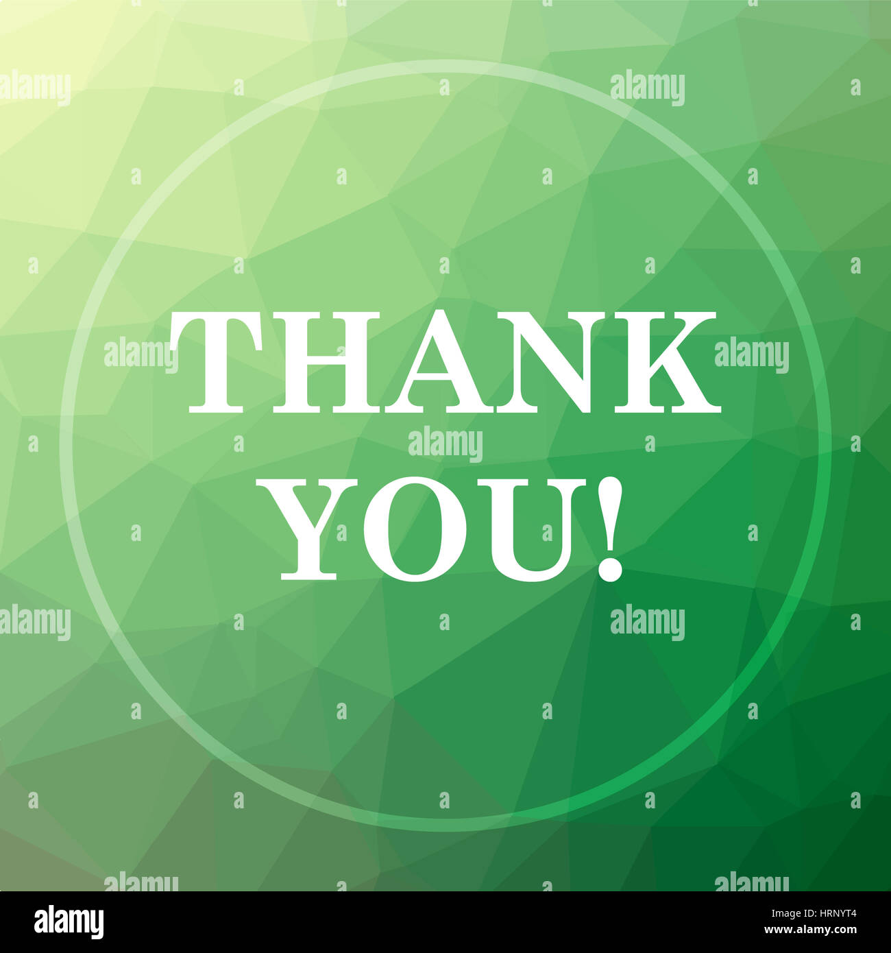 Thank you icon. Thank you website button on green low poly background ...