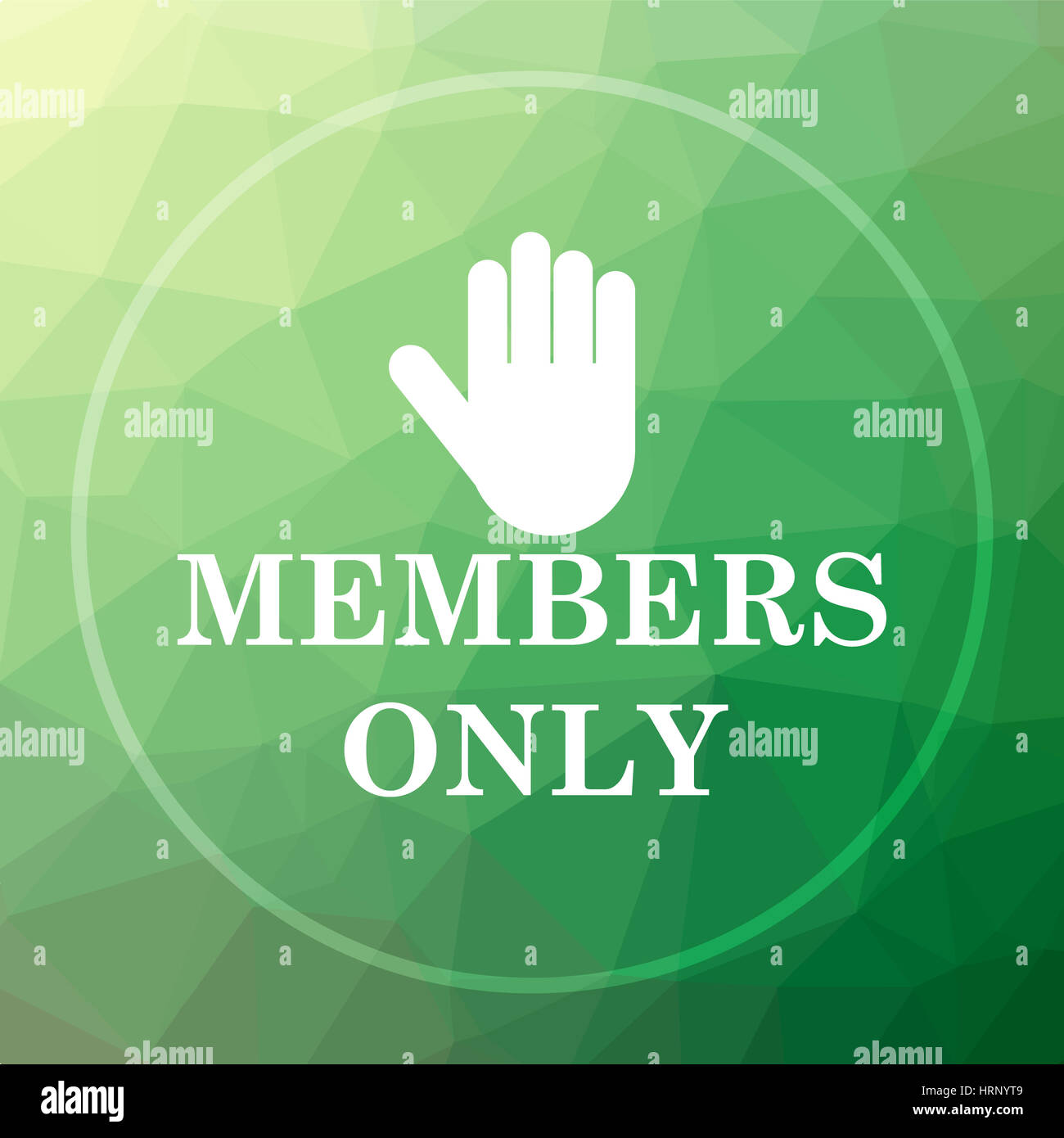 Members only icon. Members only website button on green low poly ...