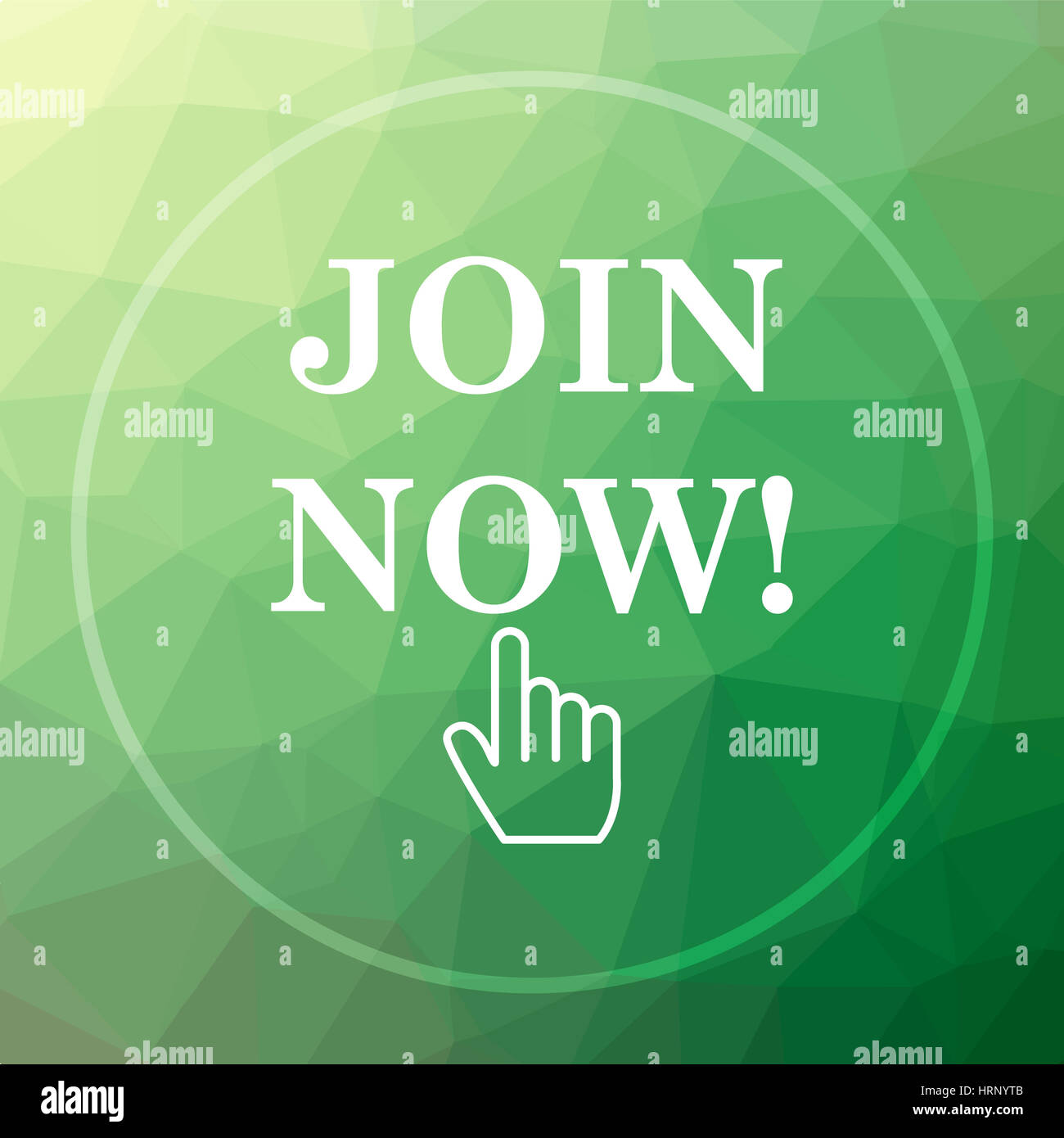 Join now icon. Join now website button on green low poly background Stock Photo - Alamy