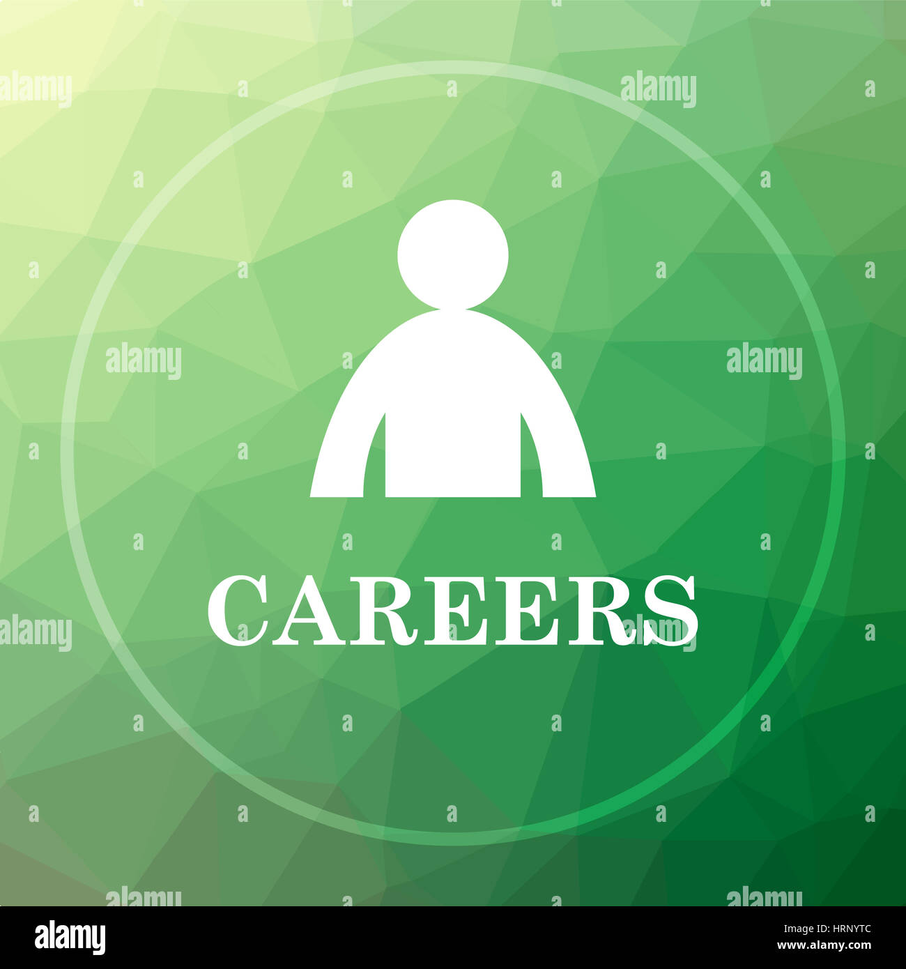 Careers icon. Careers website button on green low poly background Stock ...