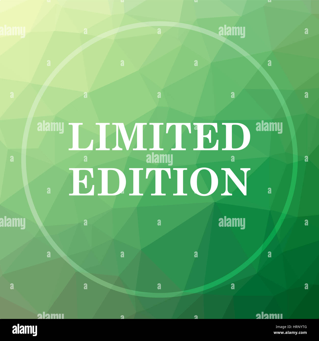 Limited edition icon. Limited edition website button on green low poly ...