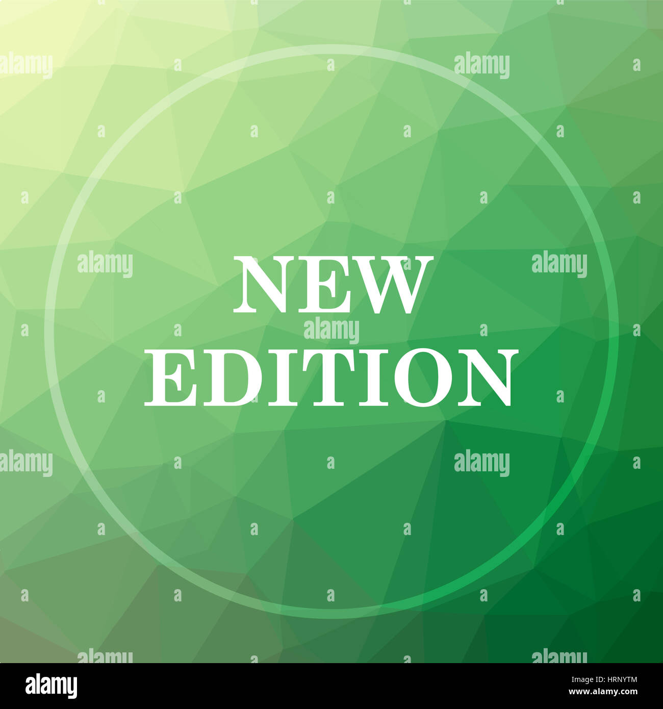 New edition icon. New edition website button on green low poly ...