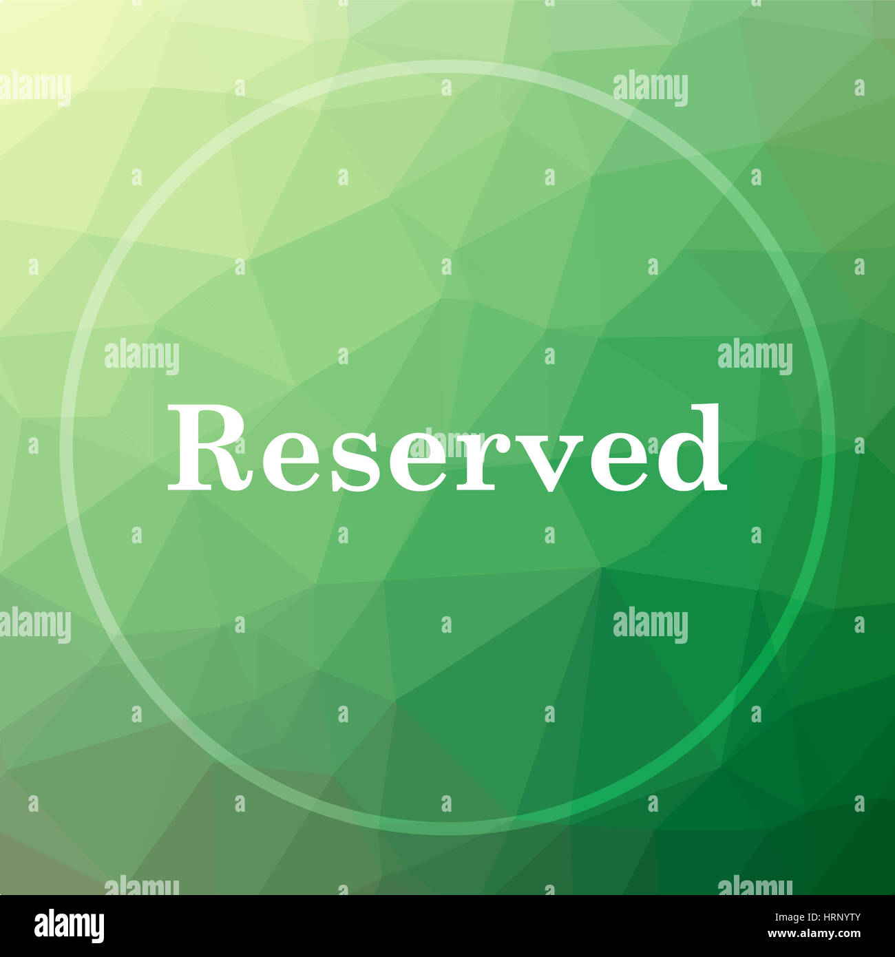 Reserved icon. Reserved website button on green low poly background ...