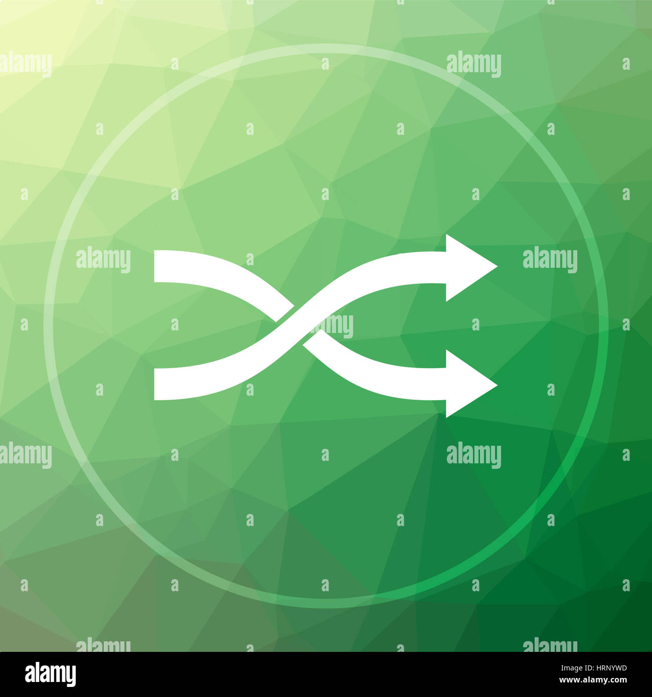 Shuffle icon. Shuffle website button on green low poly background Stock ...