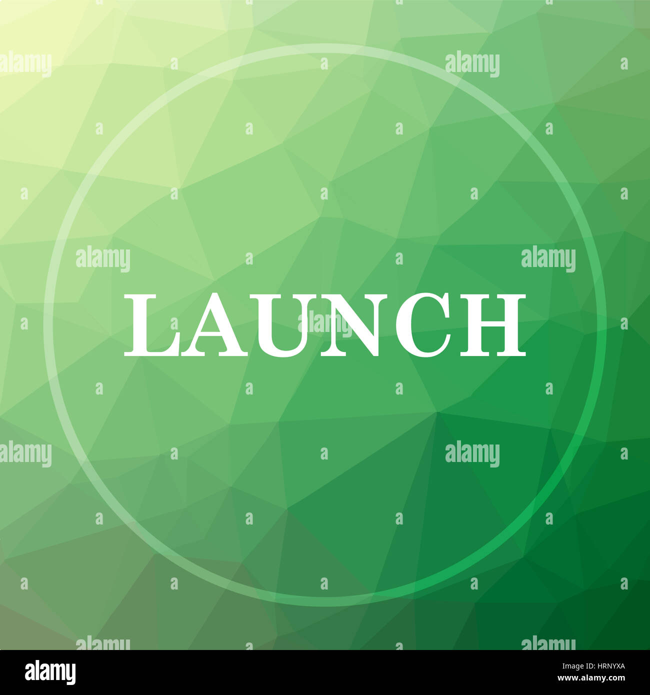 Launch icon. Launch website button on green low poly background Stock ...