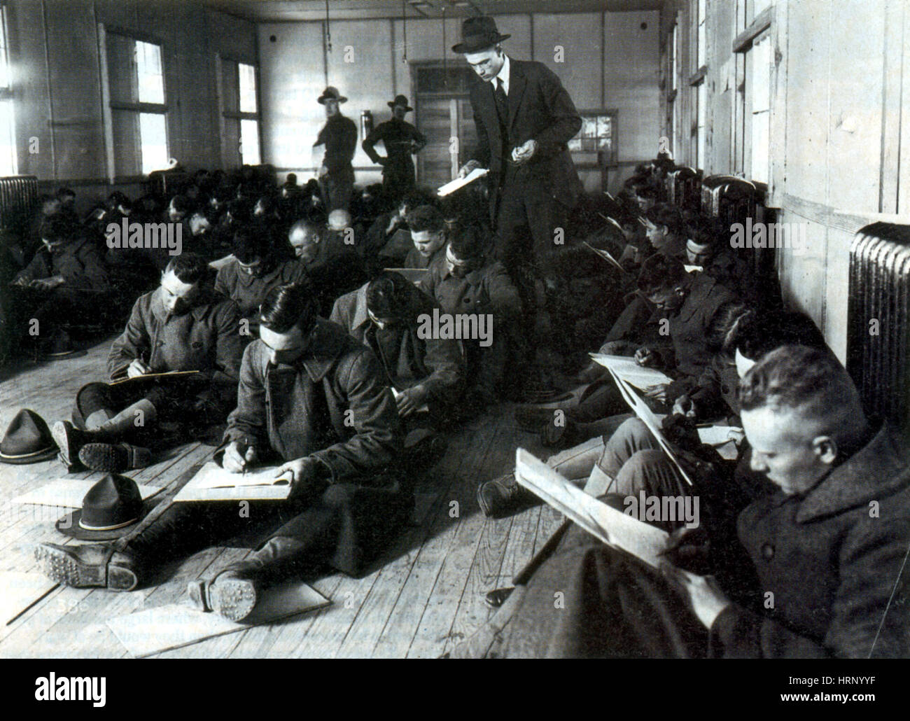 WWI, American Soldiers Taking IQ Test Stock Photo - Alamy