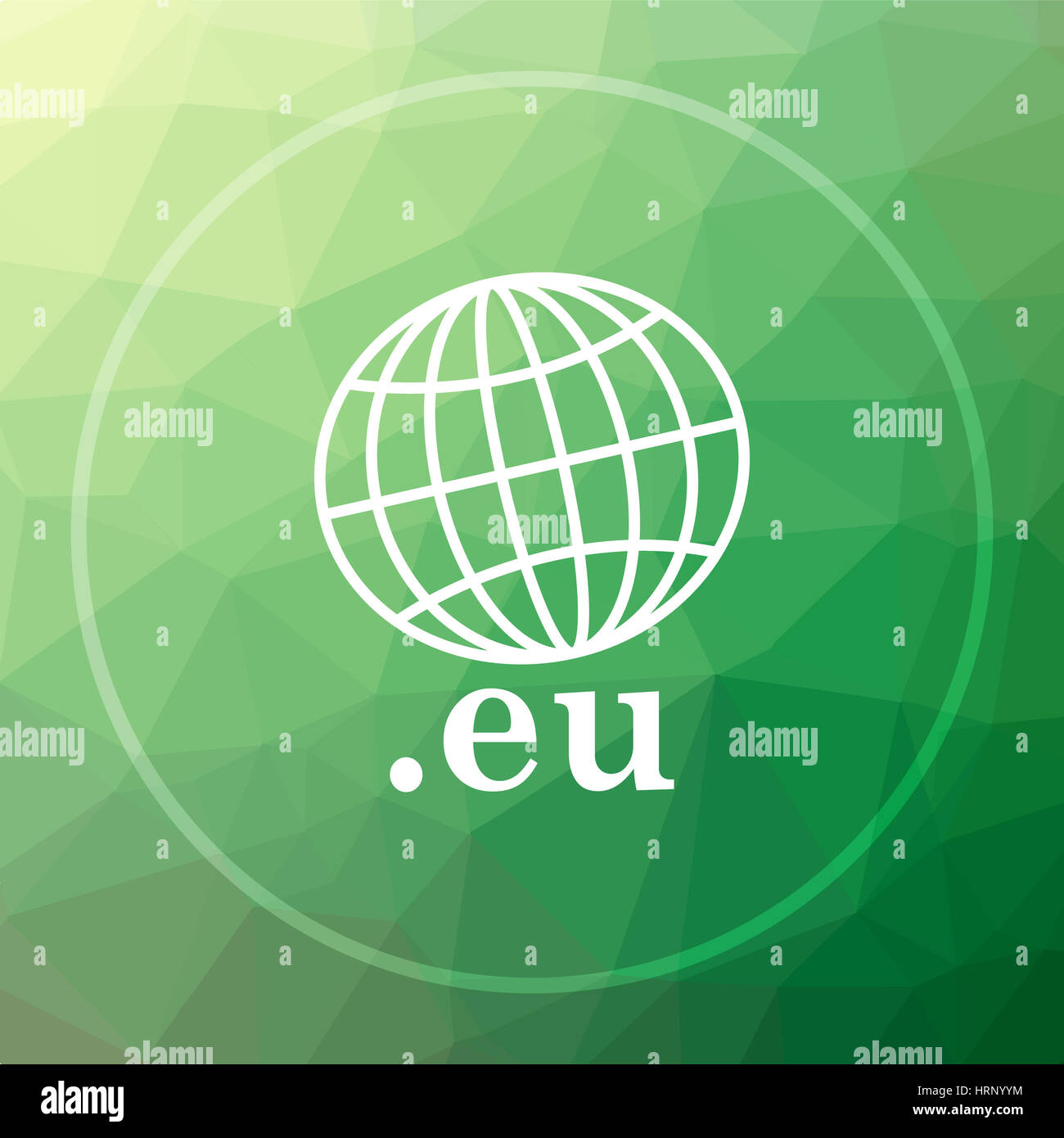 .eu icon. .eu website button on green low poly background Stock Photo ...