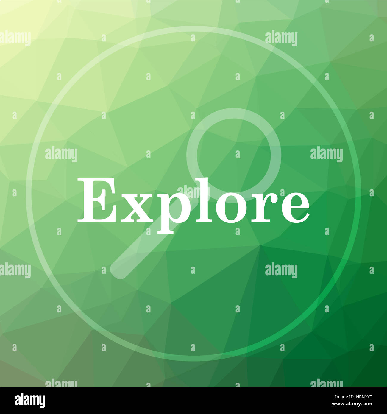 Explore icon. Explore website button on green low poly background Stock ...