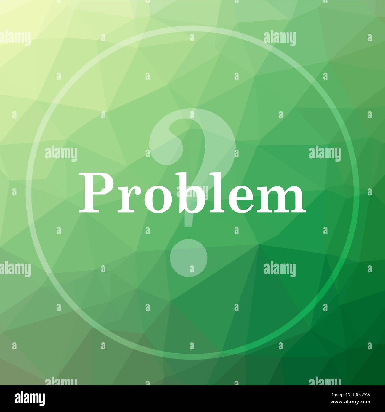Problem icon. Problem website button on green low poly background Stock ...