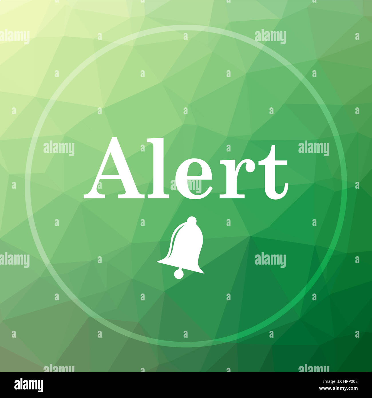 Alert icon. Alert website button on green low poly background Stock ...