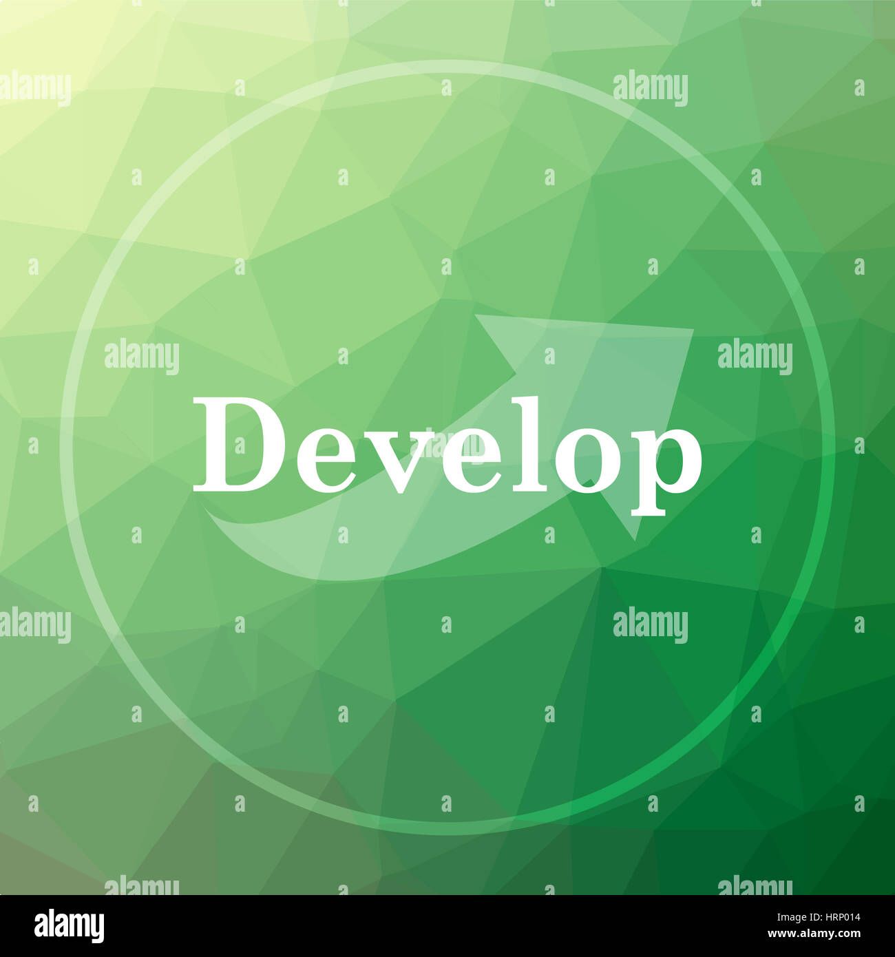 Develop icon. Develop website button on green low poly background Stock ...