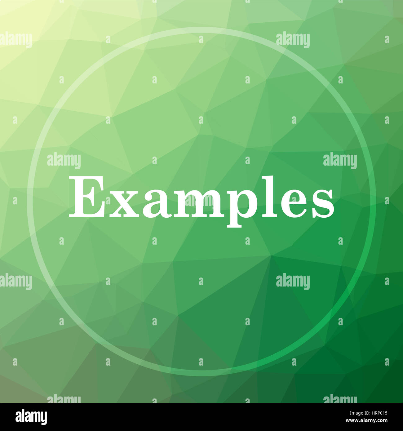 Examples icon. Examples website button on green low poly background ...