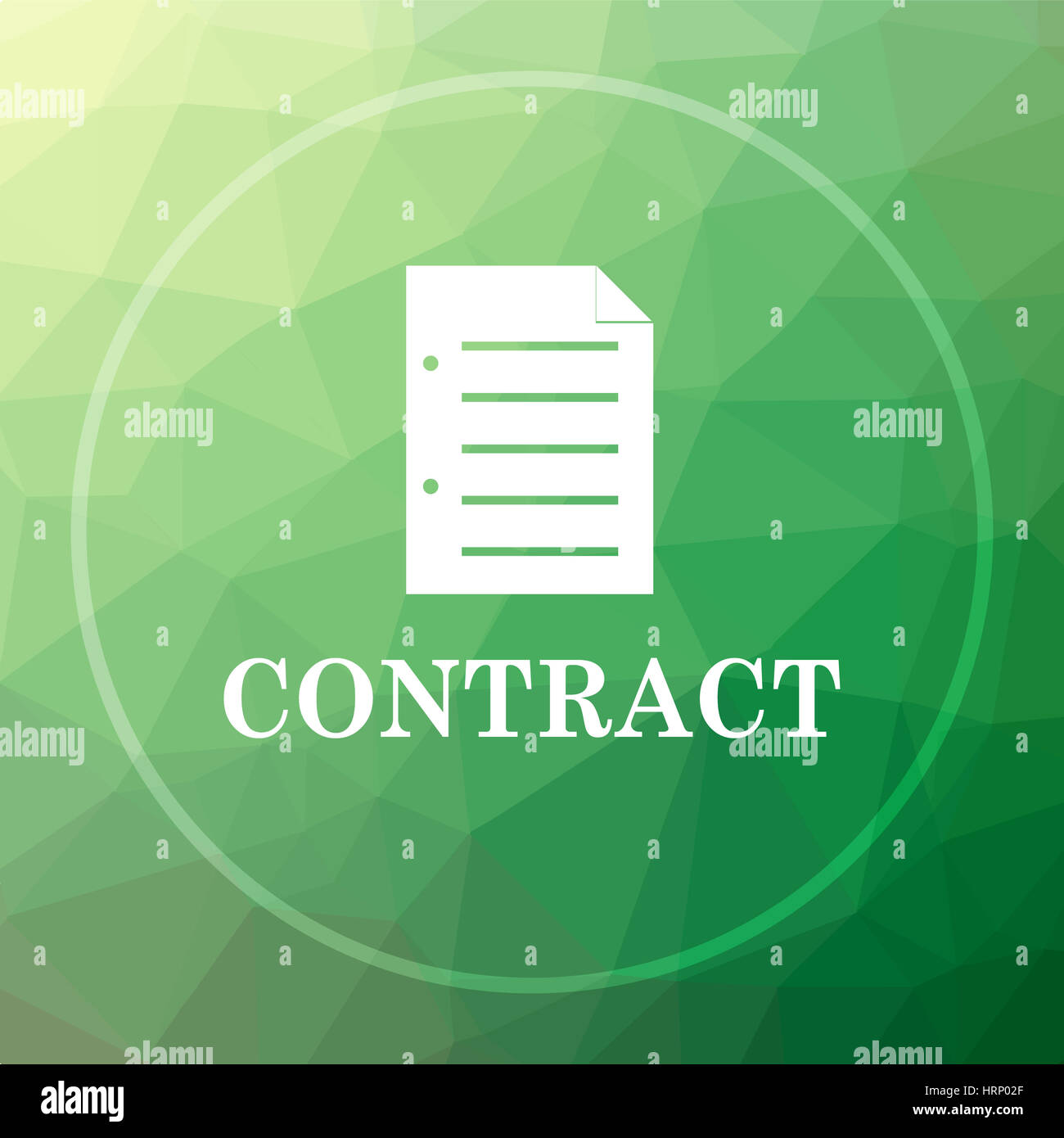 Contract icon. Contract website button on green low poly background ...