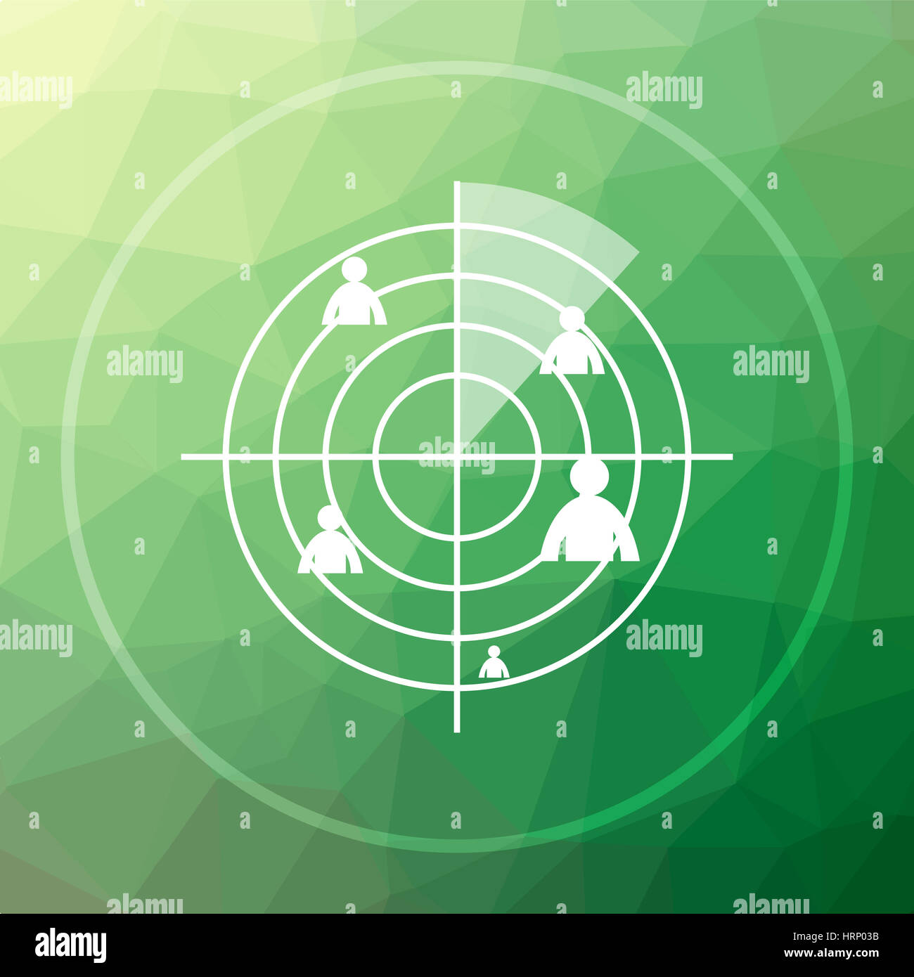 Radar icon. Radar website button on green low poly background Stock ...