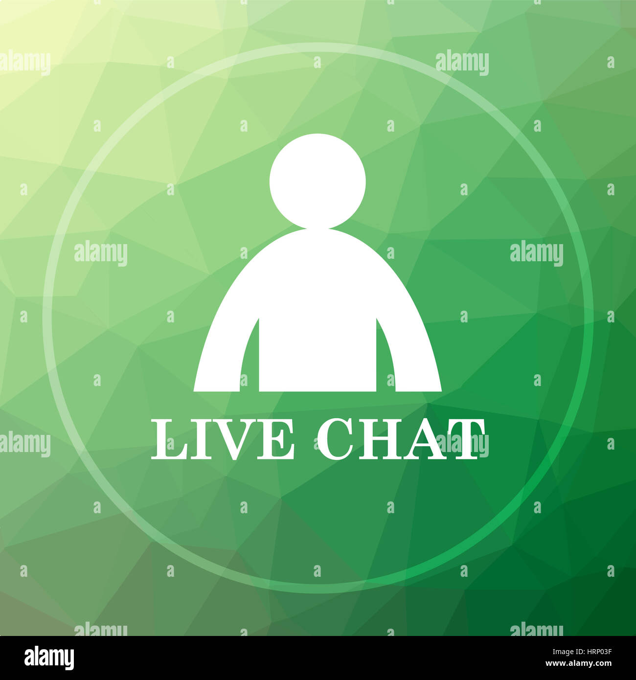 Live chat icon. Live chat website button on green low poly background ...