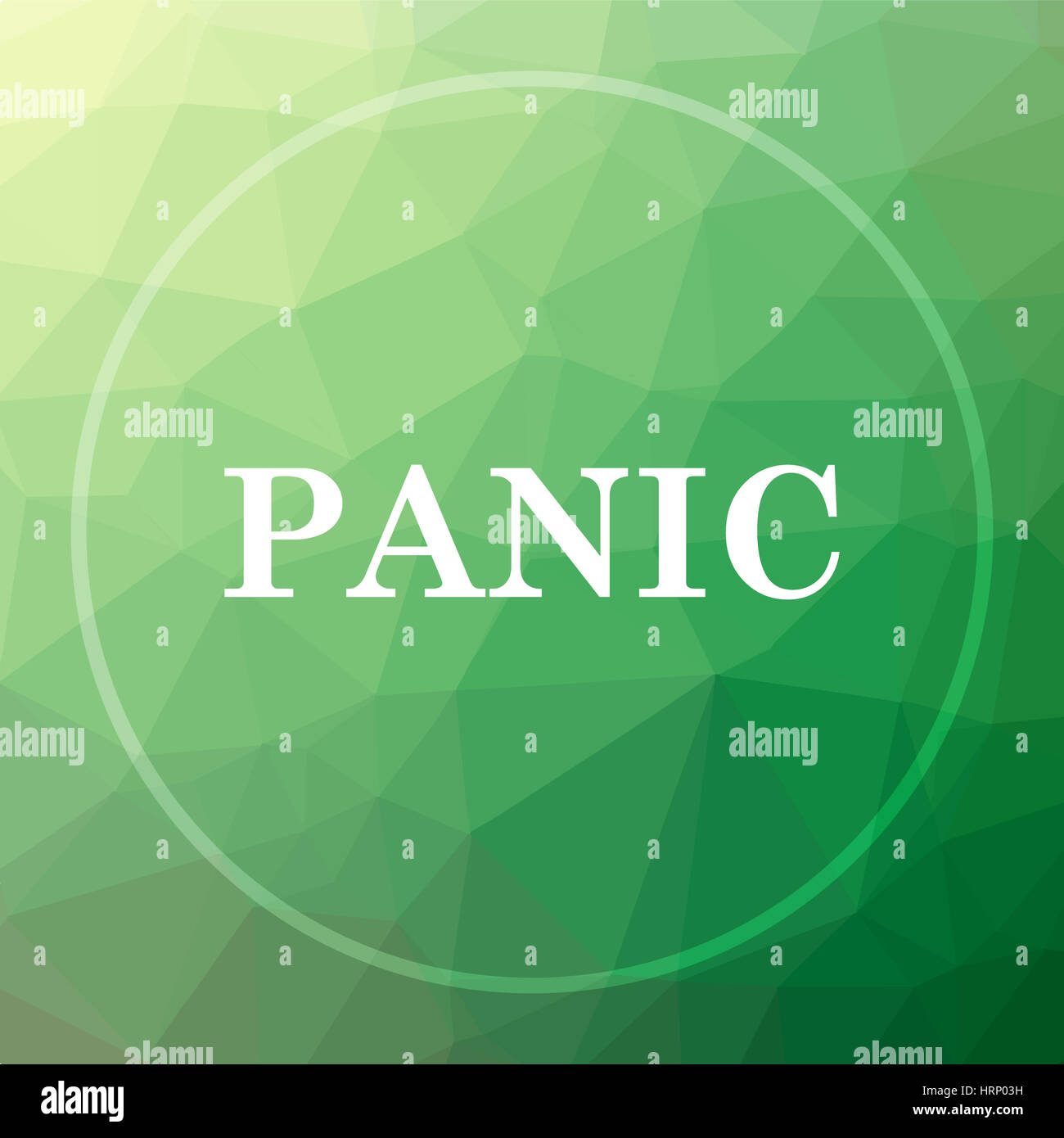 Panic icon. Panic website button on green low poly background Stock ...