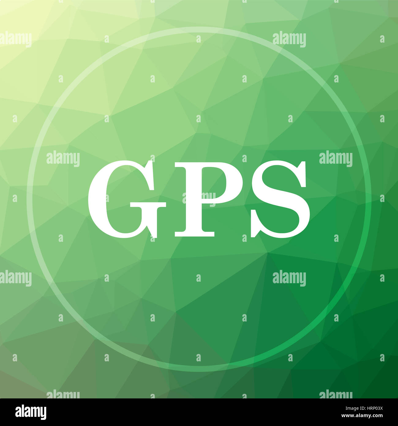 GPS icon. GPS website button on green low poly background Stock Photo ...