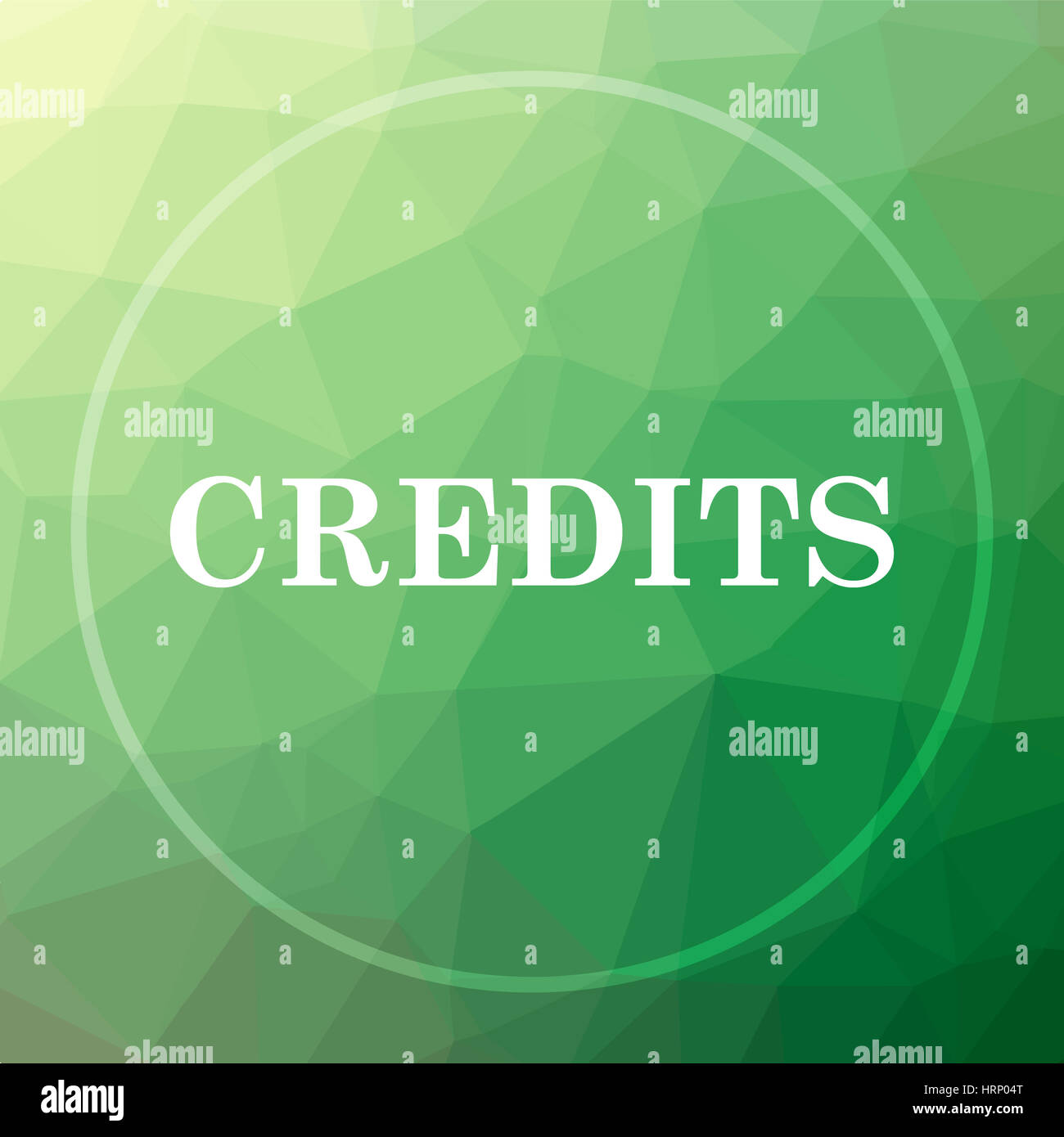 Credits icon. Credits website button on green low poly background Stock ...