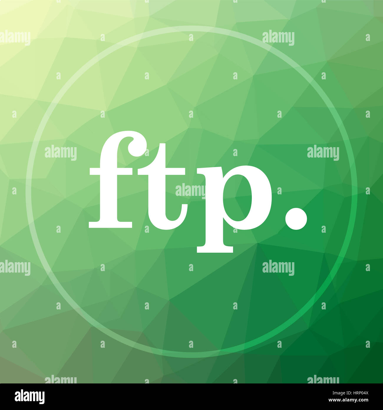 ftp. icon. ftp. website button on green low poly background Stock Photo ...