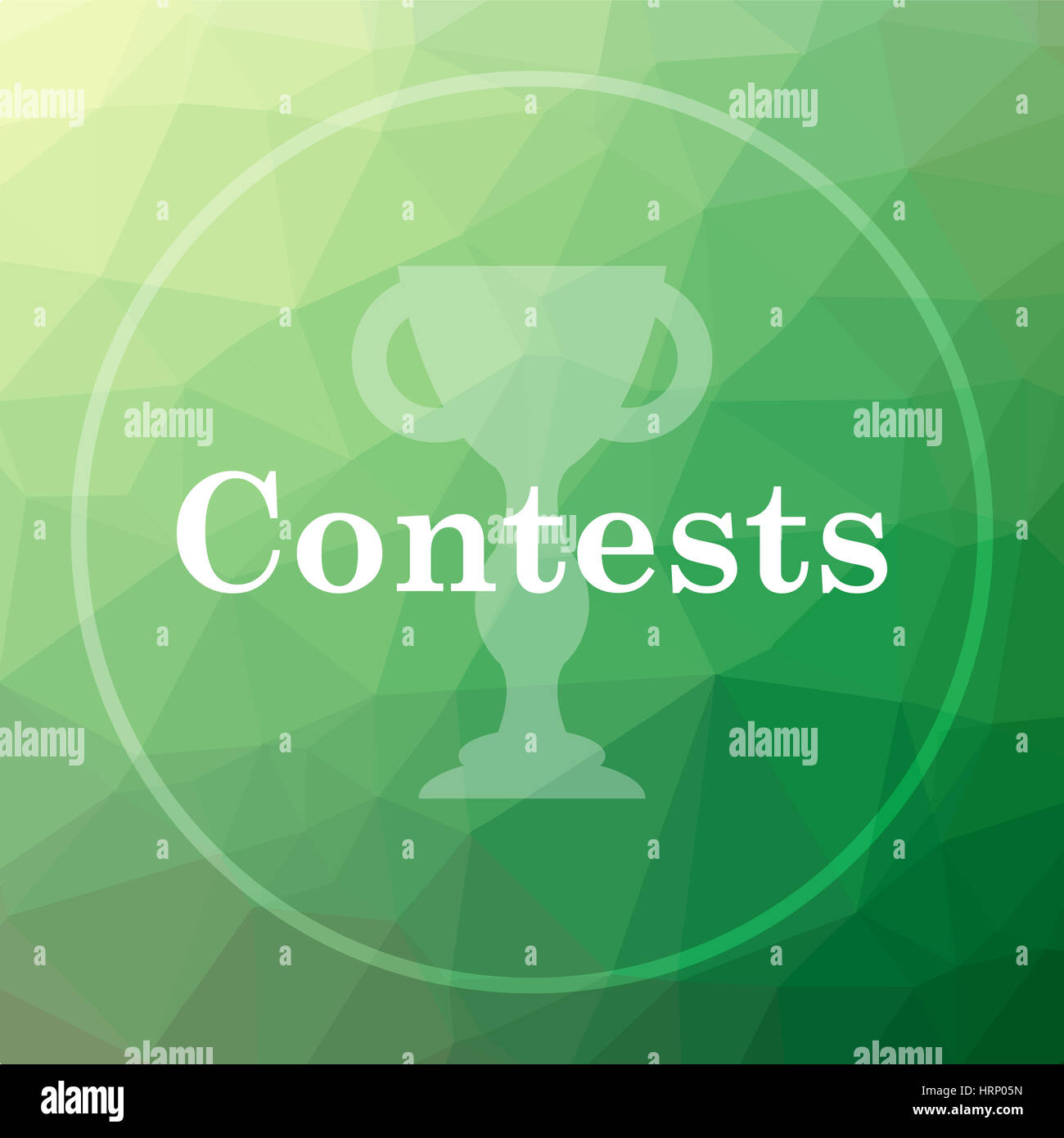 Contests icon. Contests website button on green low poly background ...