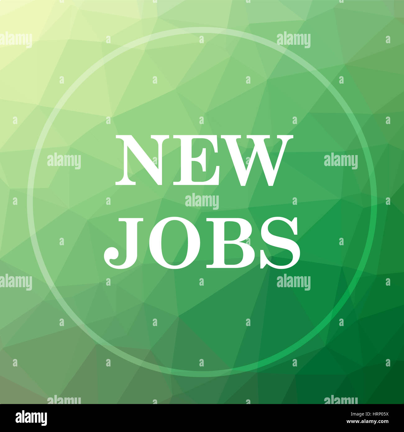 New jobs icon. New jobs website button on green low poly background ...