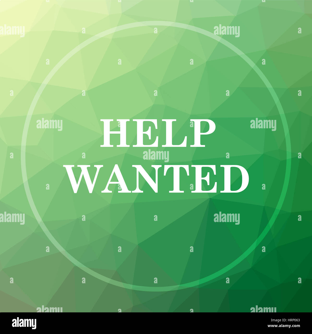 Help wanted icon. Help wanted website button on green low poly ...