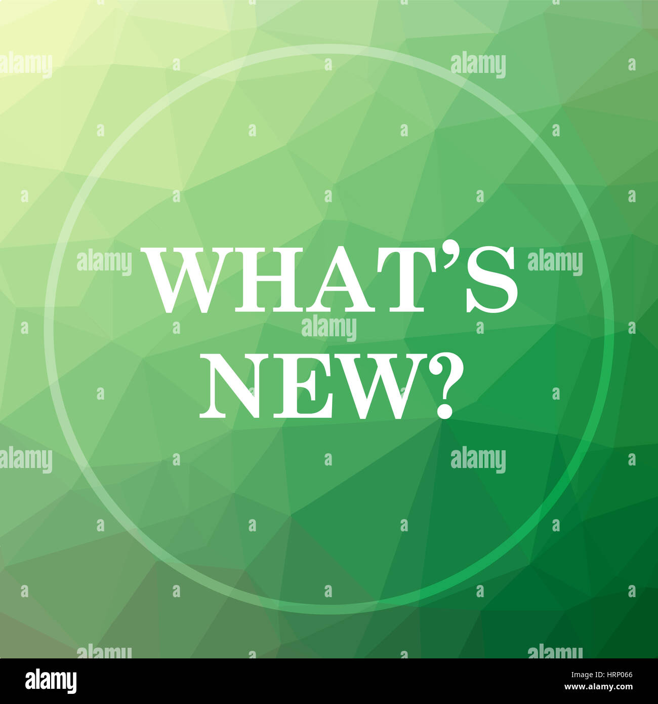 Whats new icon. Whats new website button on green low poly background ...