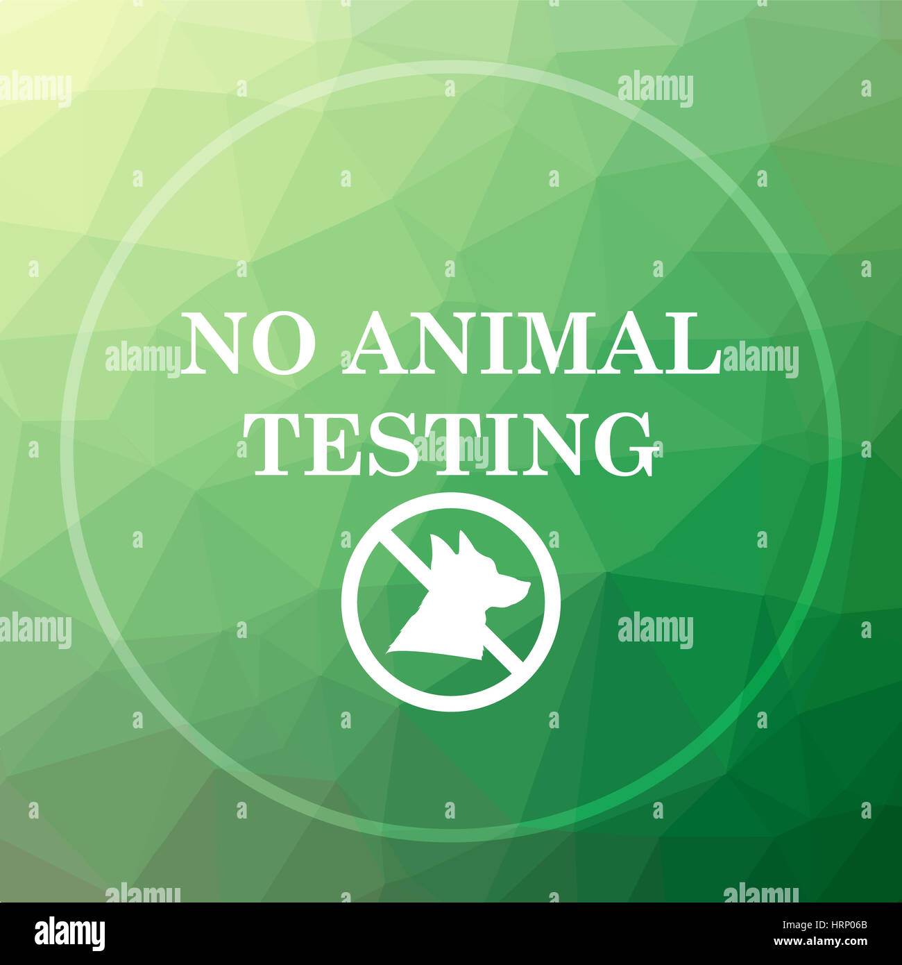 No animal testing icon. No animal testing website button on green low ...