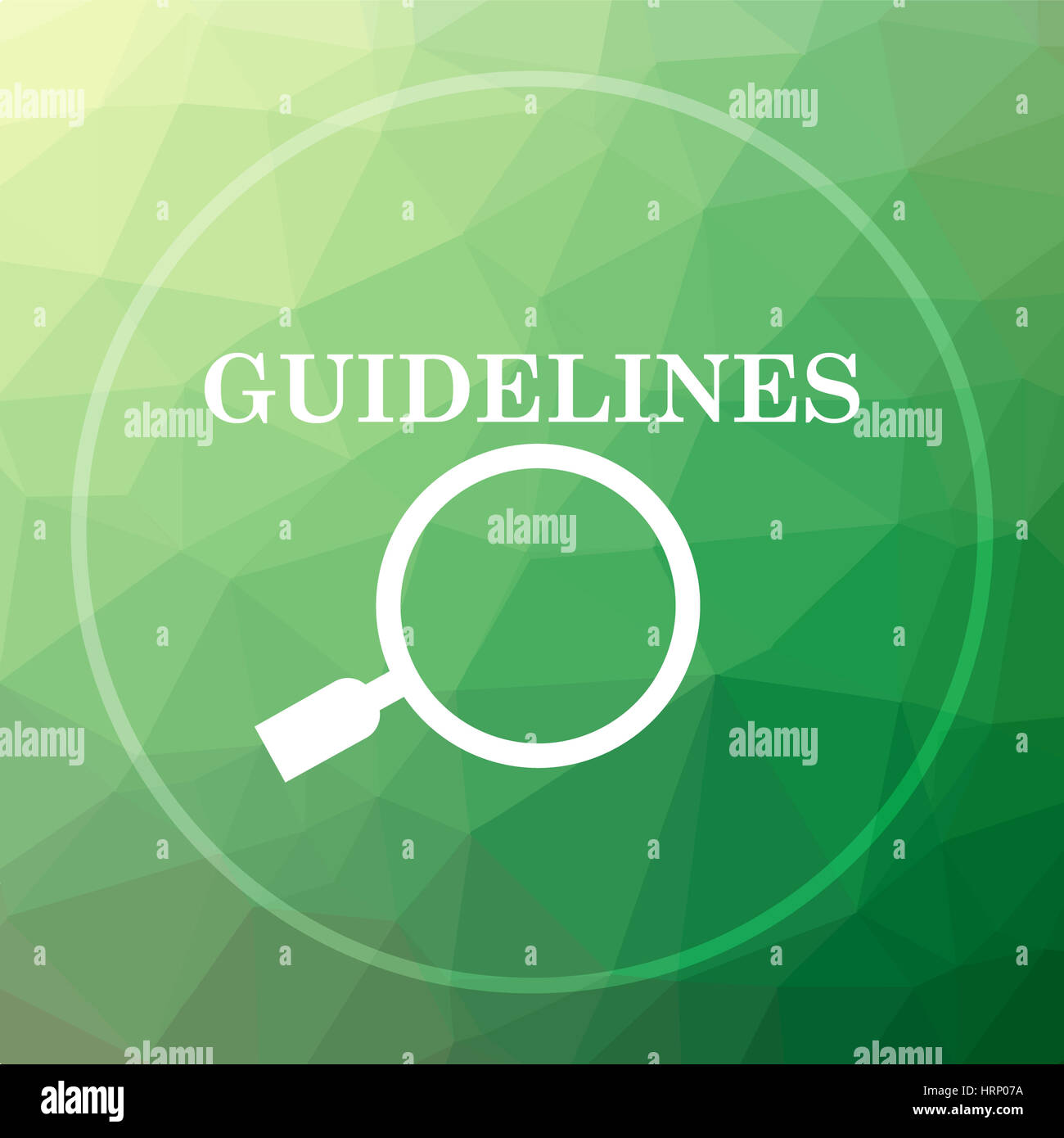 Guidelines icon. Guidelines website button on green low poly background ...