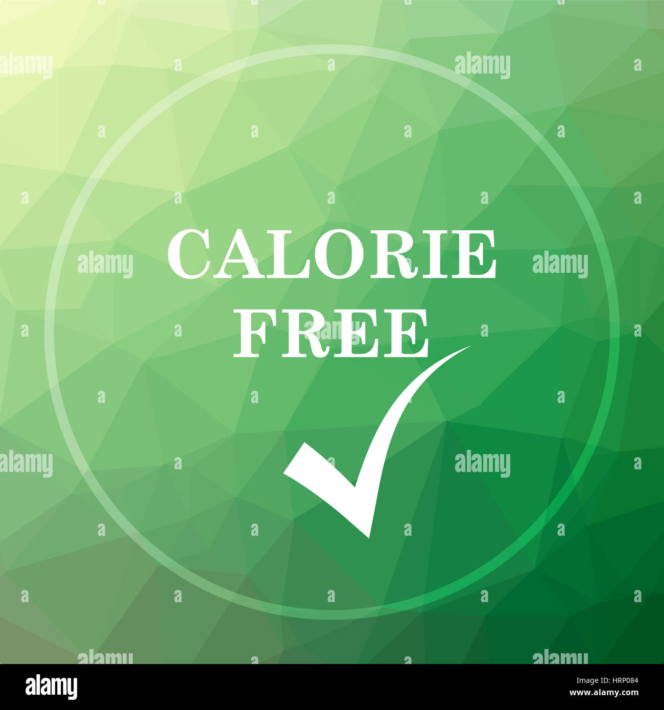Calorie free icon. Calorie free website button on green low poly ...