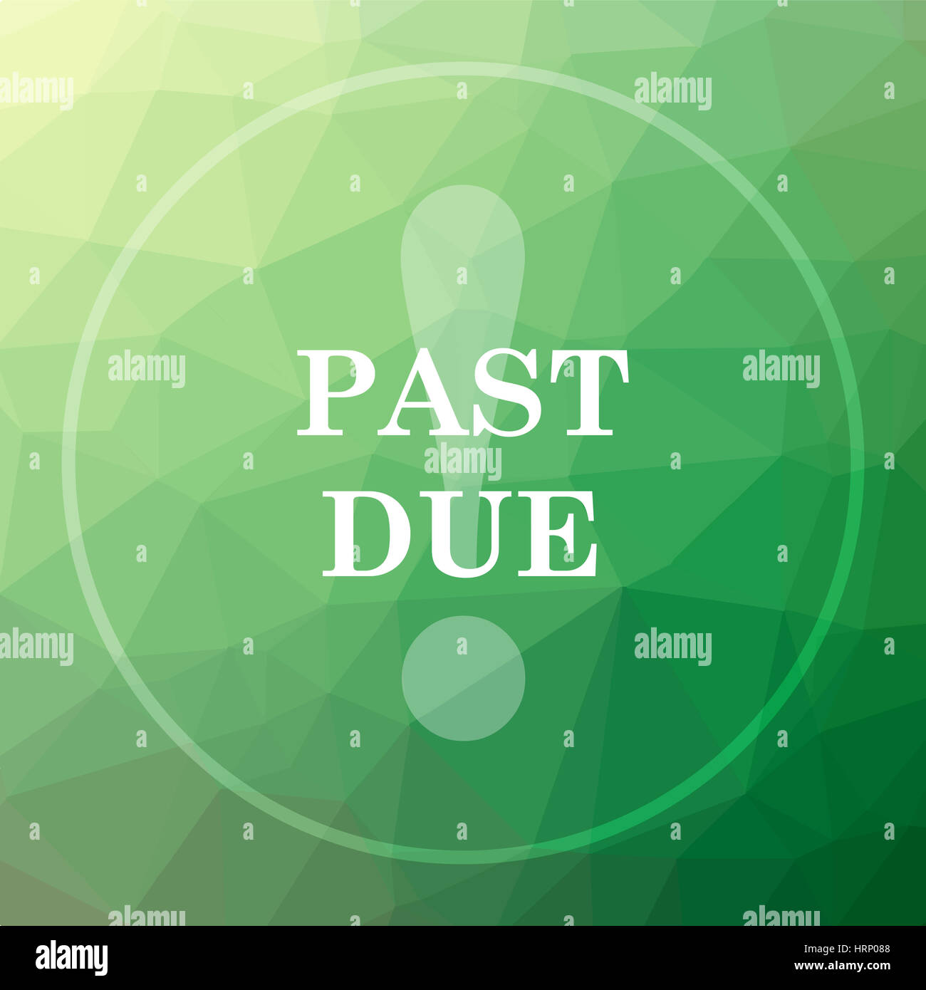 Past due icon. Past due website button on green low poly background ...