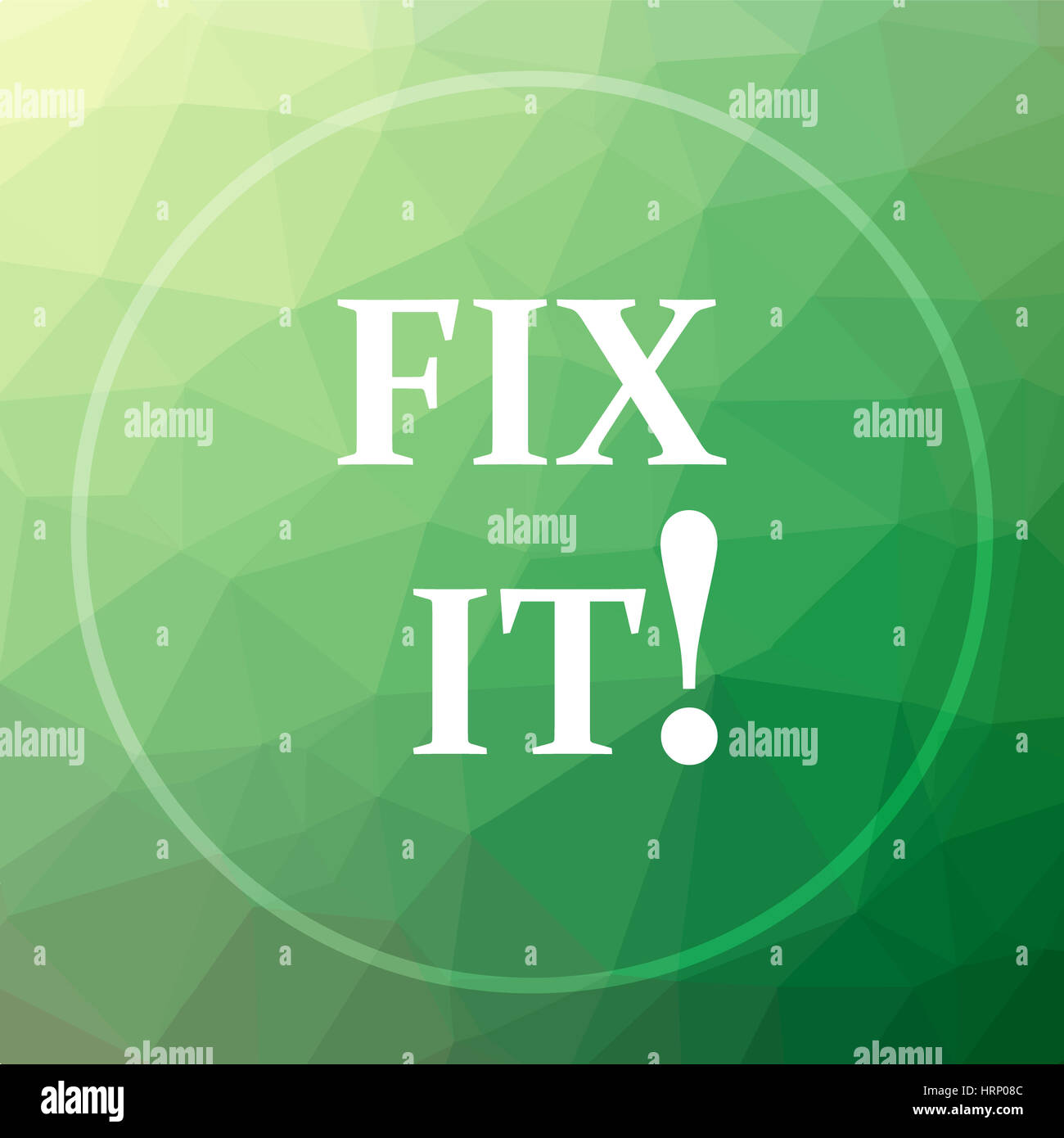 Fix it icon. Fix it website button on green low poly background Stock ...