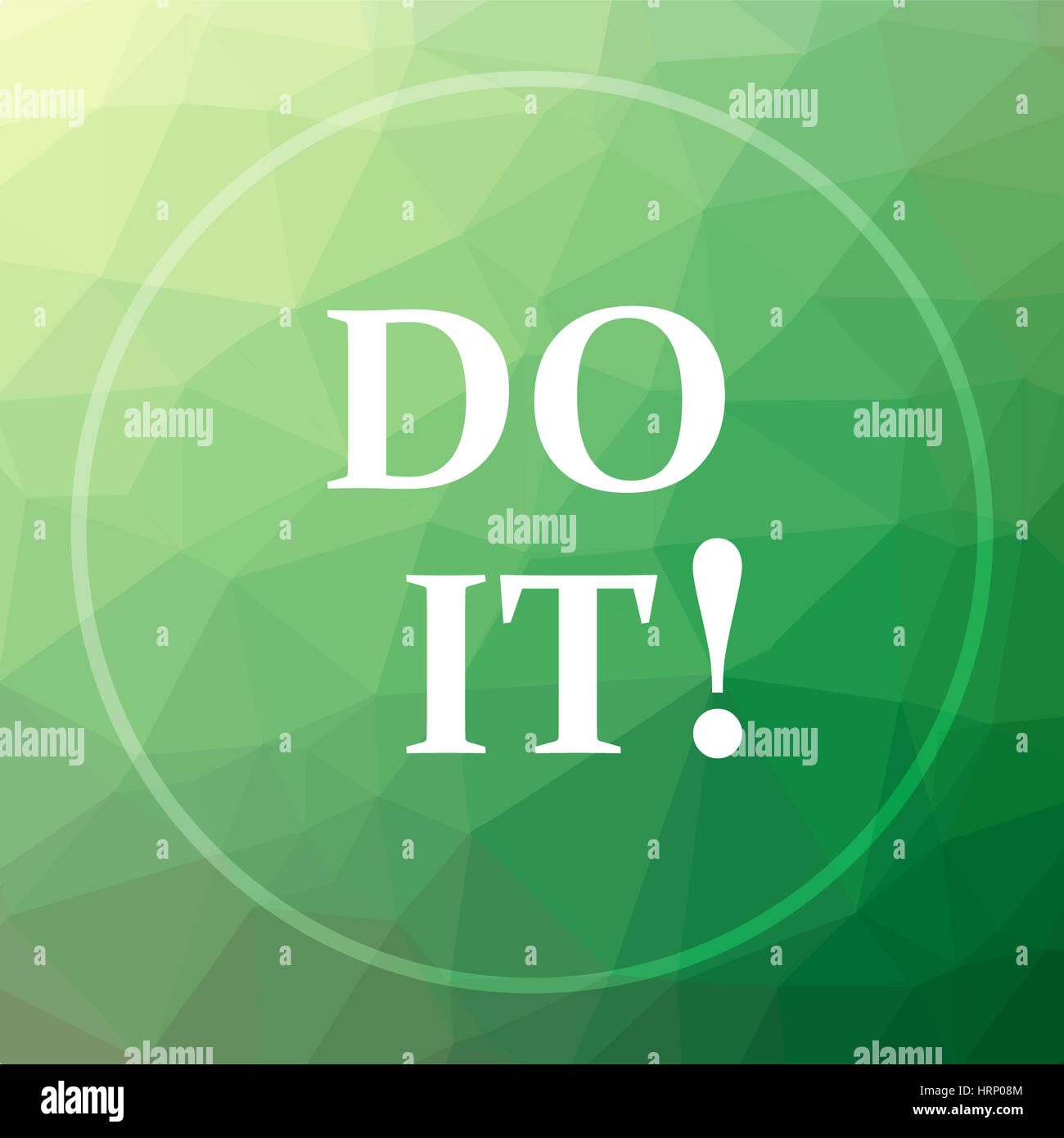 Do it icon. Do it website button on green low poly background Stock ...