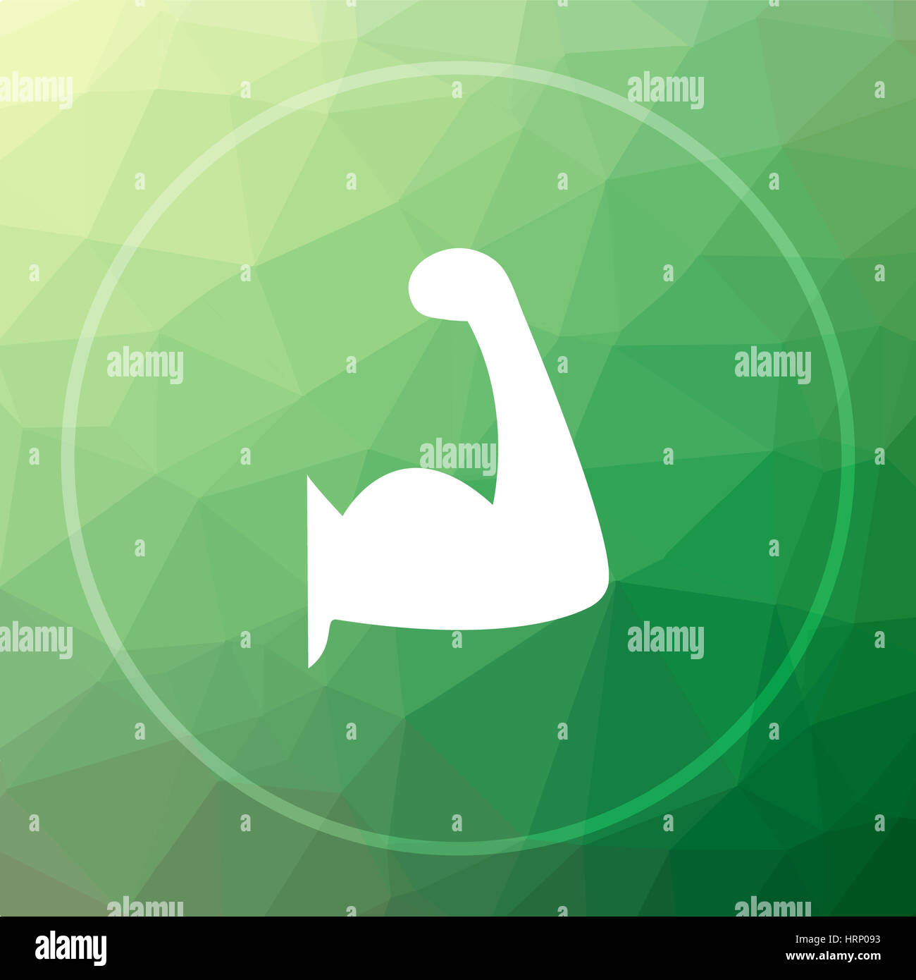 Muscle icon. Muscle website button on green low poly background Stock ...
