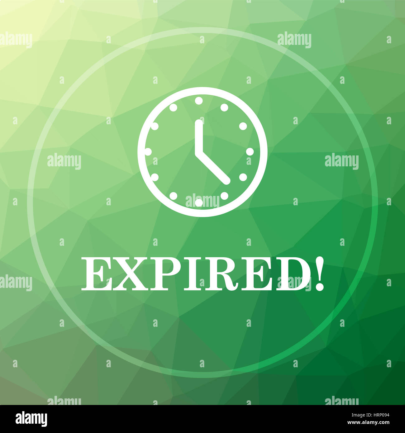 Expired icon. Expired website button on green low poly background Stock ...