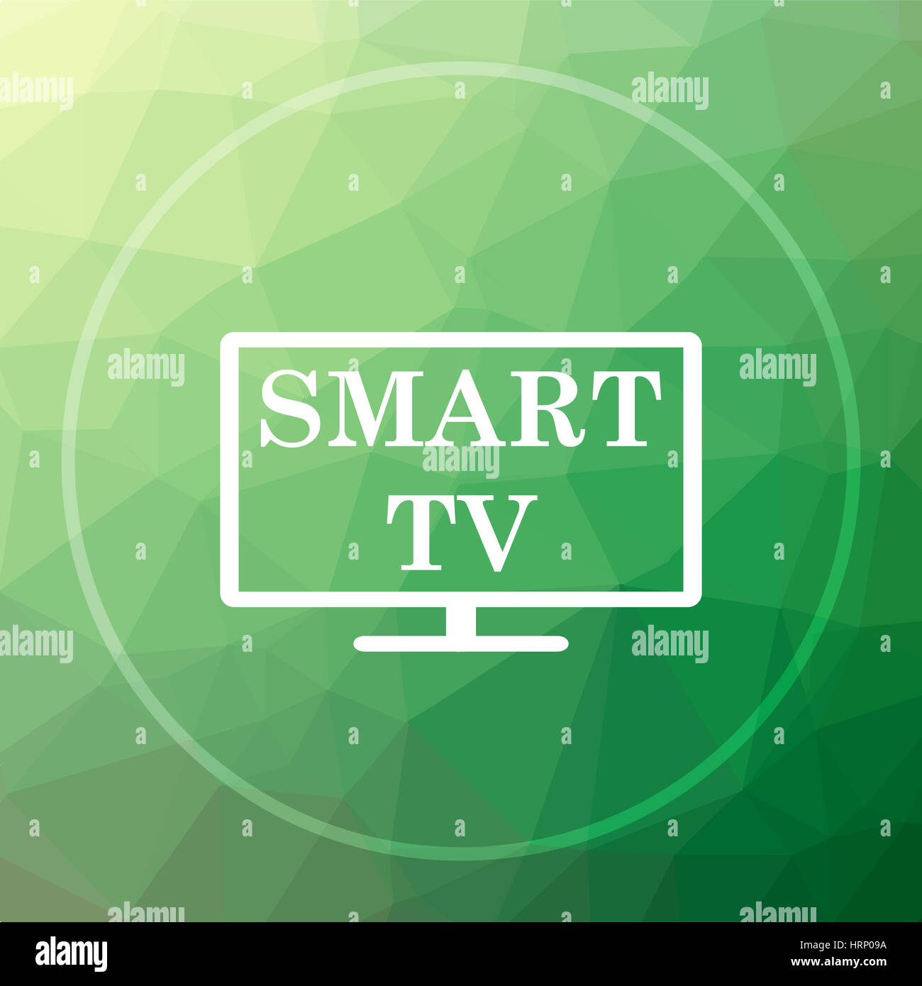 Smart tv icon. Smart tv website button on green low poly background ...