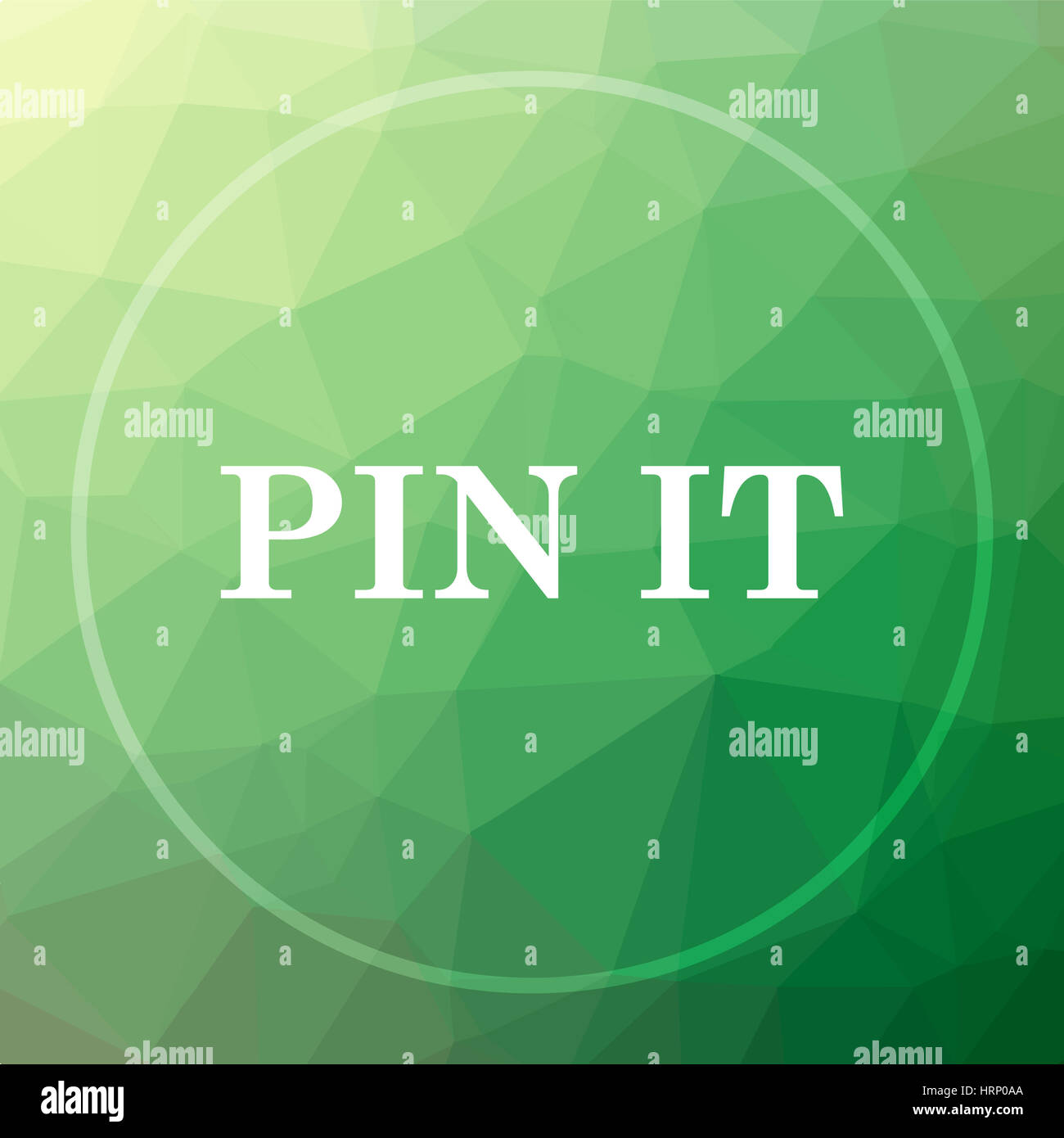 Pin it icon. Pin it website button on green low poly background Stock ...