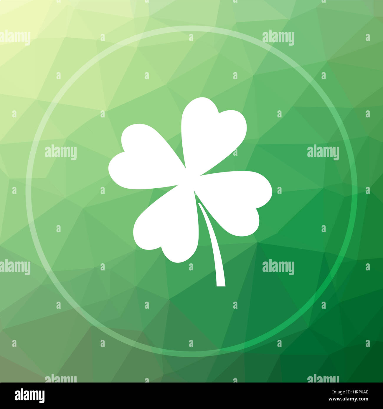 Clover icon. Clover website button on green low poly background Stock ...