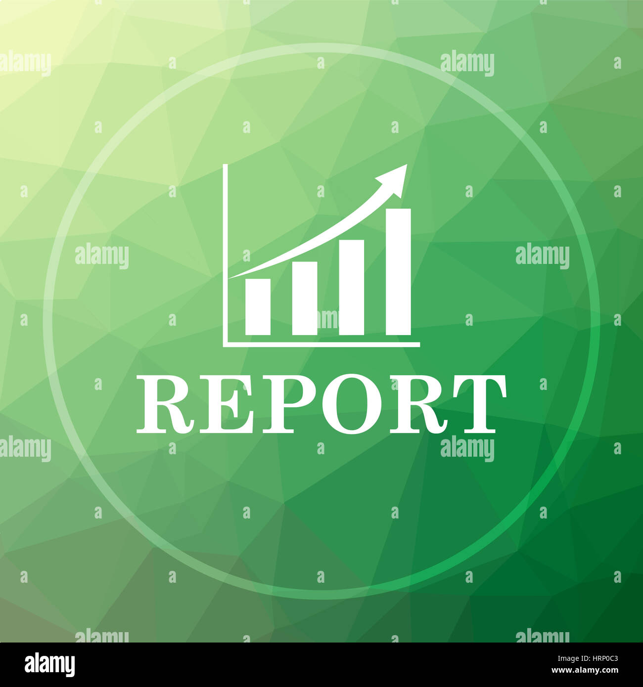 Report icon. Report website button on green low poly background Stock ...