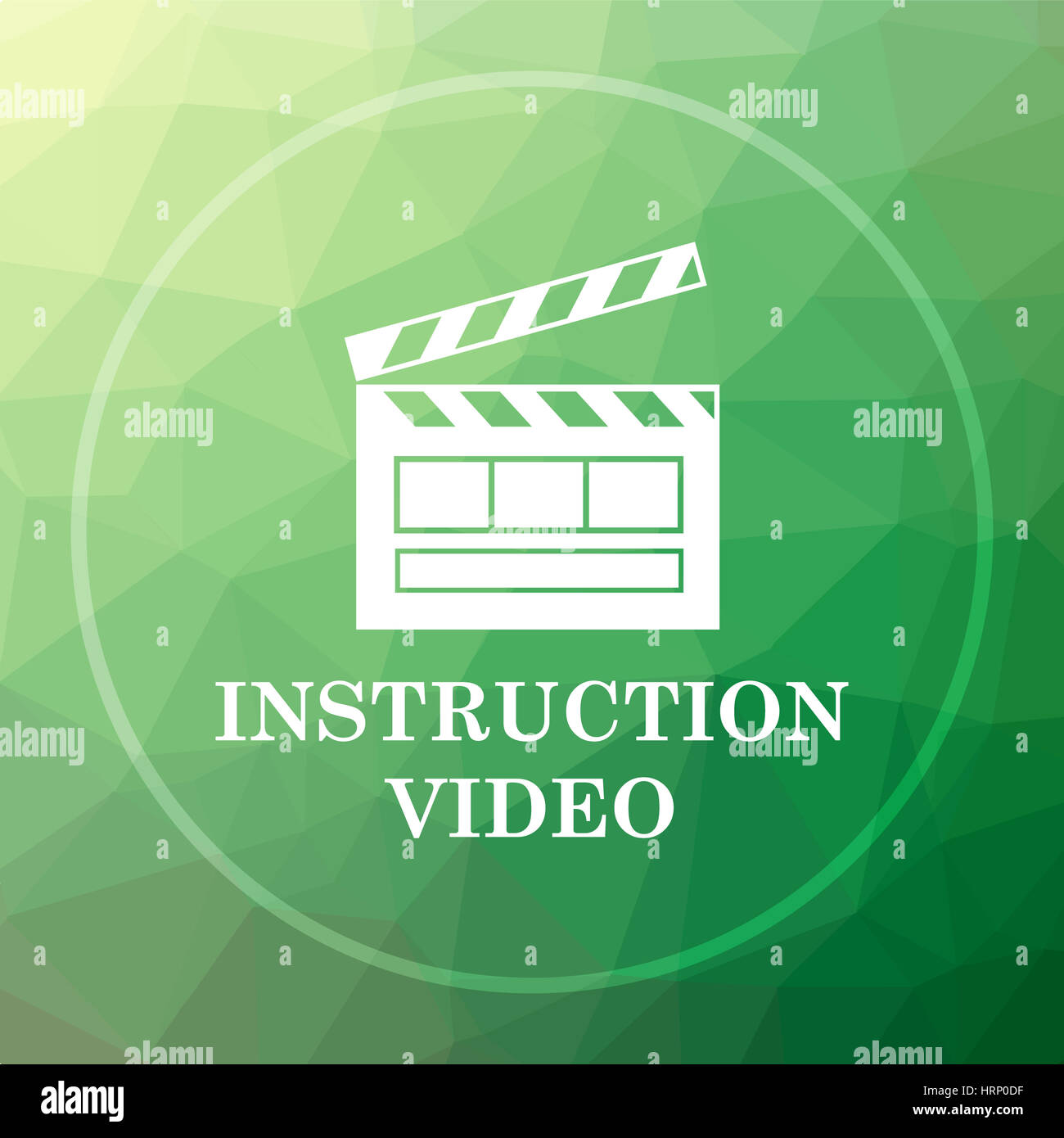 Instruction video icon. Instruction video website button on green low ...
