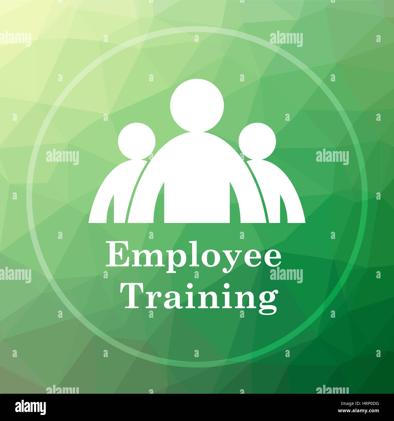 Employee training icon. Employee training website button on green low ...