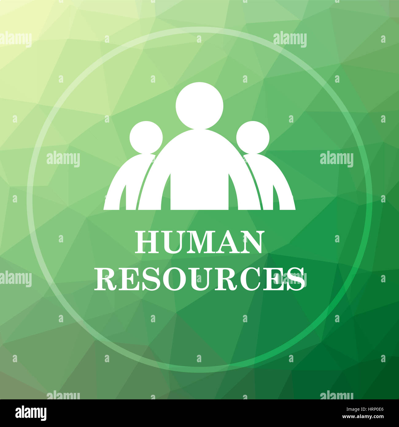Human Resources icon. Human Resources website button on green low poly ...
